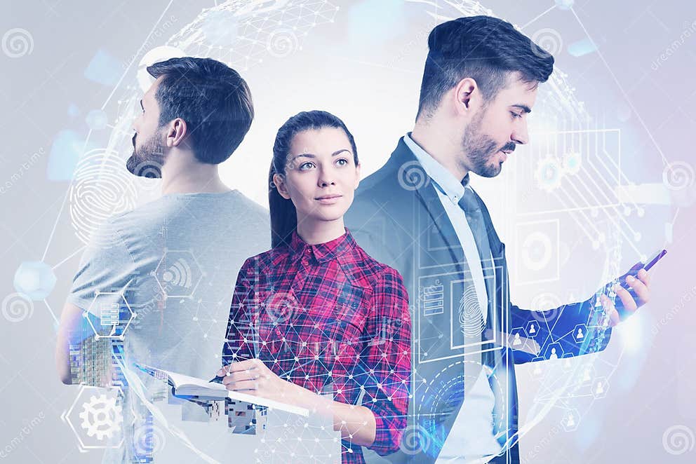 Start Up People in City, Virtual Interface Stock Image - Image of ...