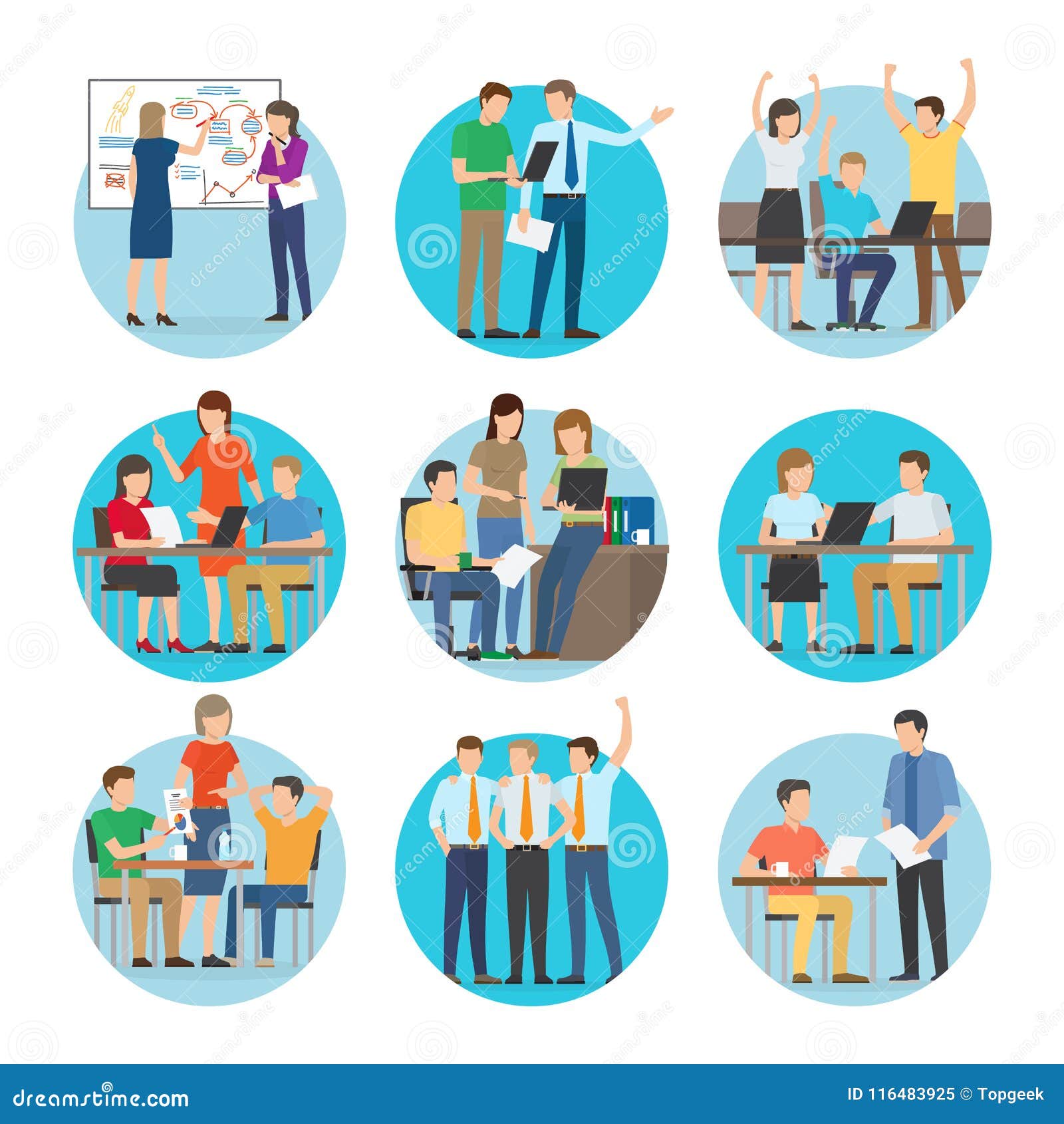 Start Up Poster with Workers Vector Illustration Stock Vector ...