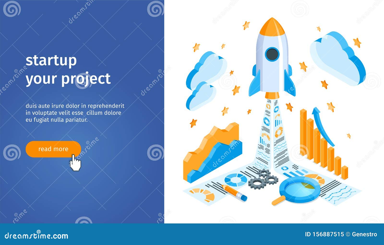 Start up project banner 02 stock illustration. Illustration of layout ...