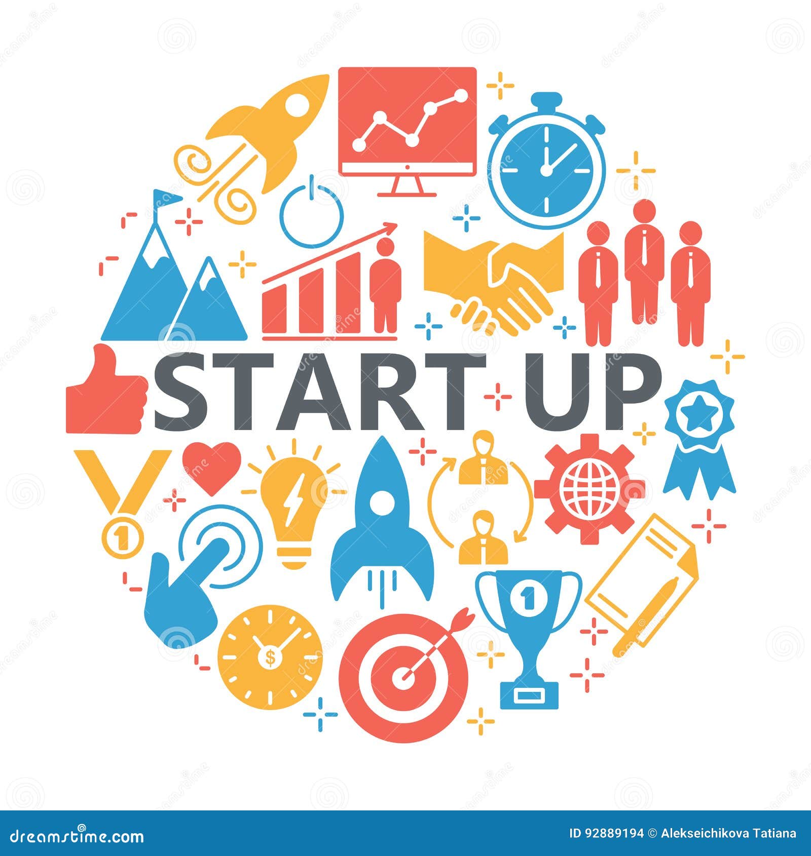 Start-up Project- Silhouette Web Icon Set. Stock Vector - Illustration ...