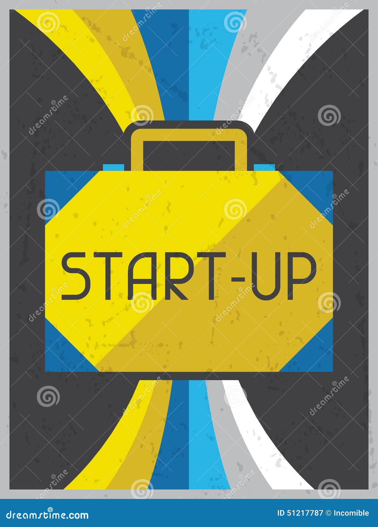 Start-up. Retro Poster in Flat Design Style Stock Vector - Illustration ...