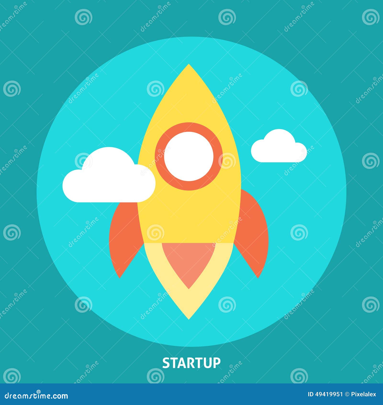 Start Up Rocket Icon stock vector. Illustration of vector - 49419951