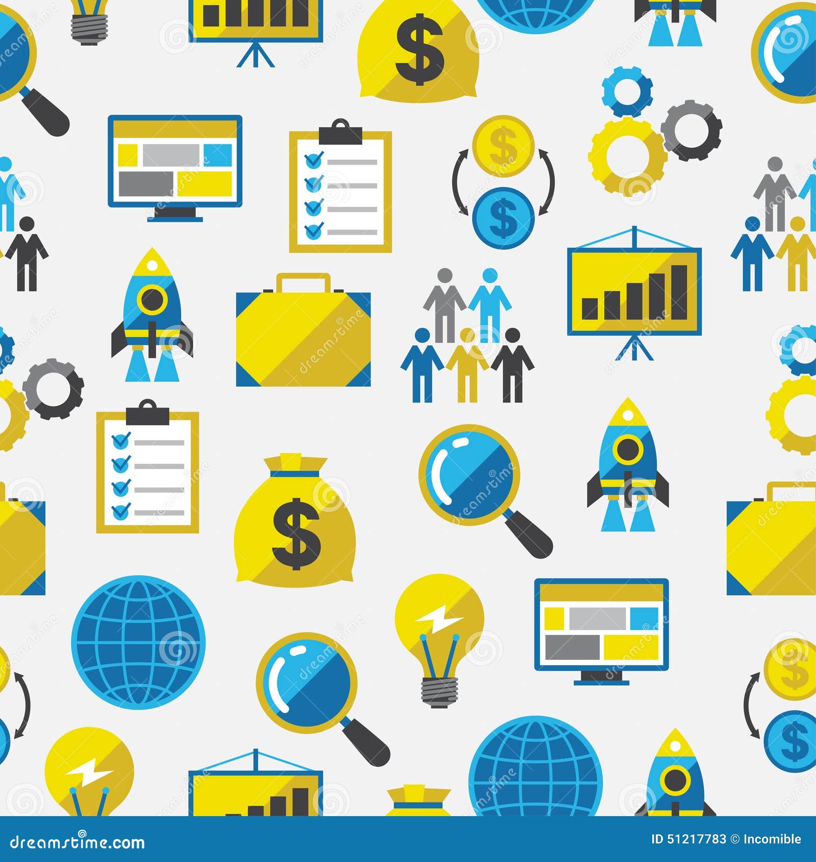 Start-up Seamless Pattern in Flat Design Style Stock Vector ...