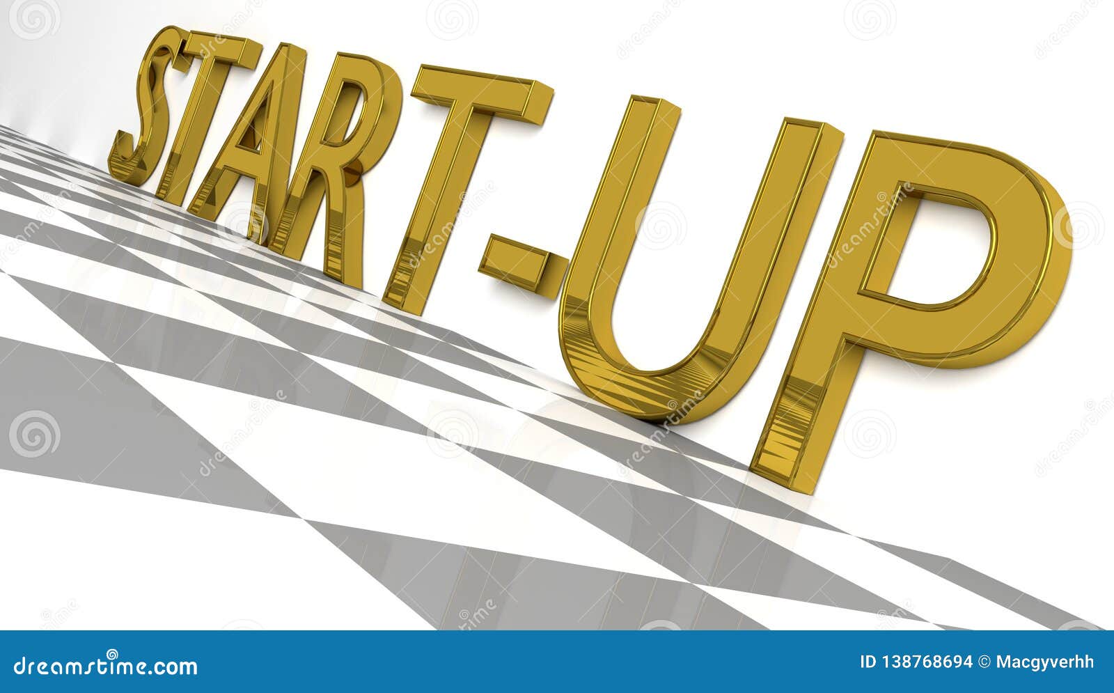 Start Up Sign in Golden Glossy Letters Stock Illustration ...