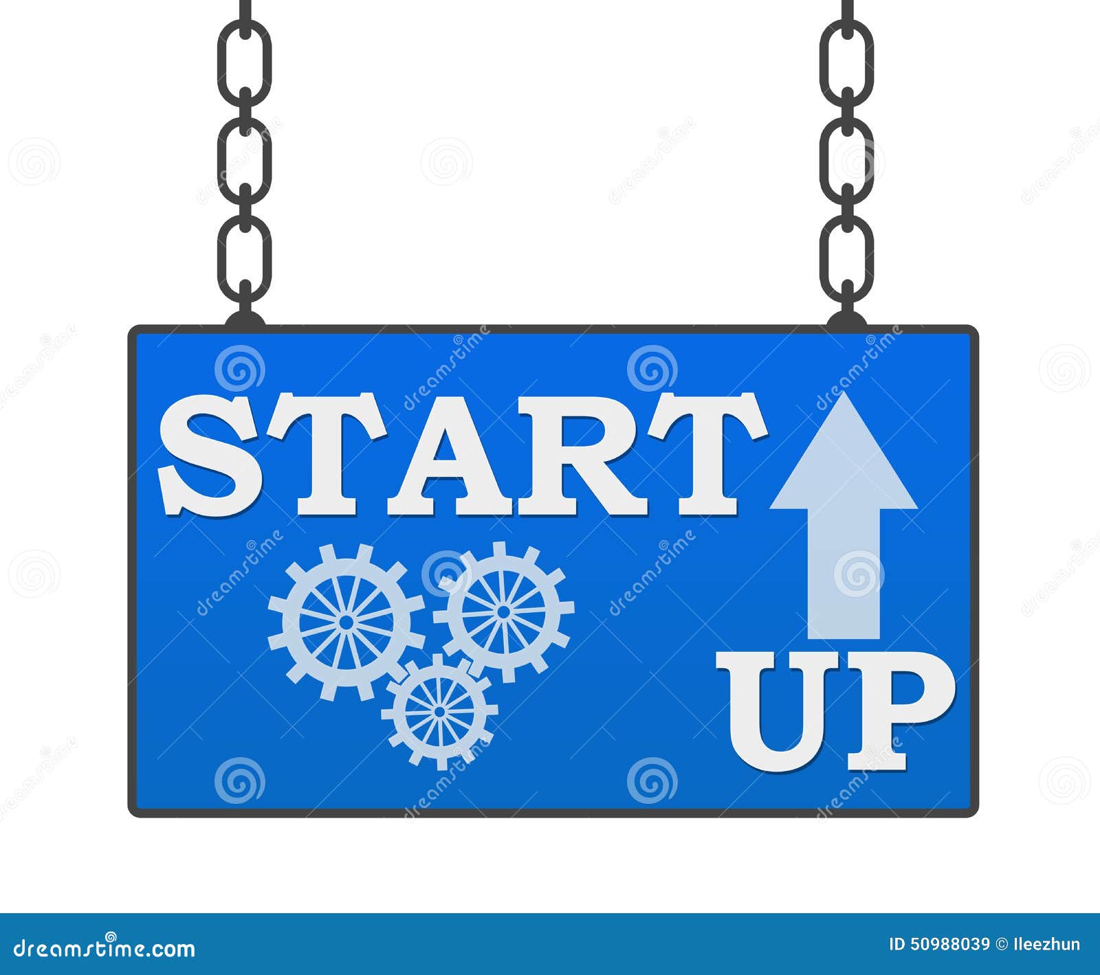 Start Up Signboard stock illustration. Illustration of business - 50988039