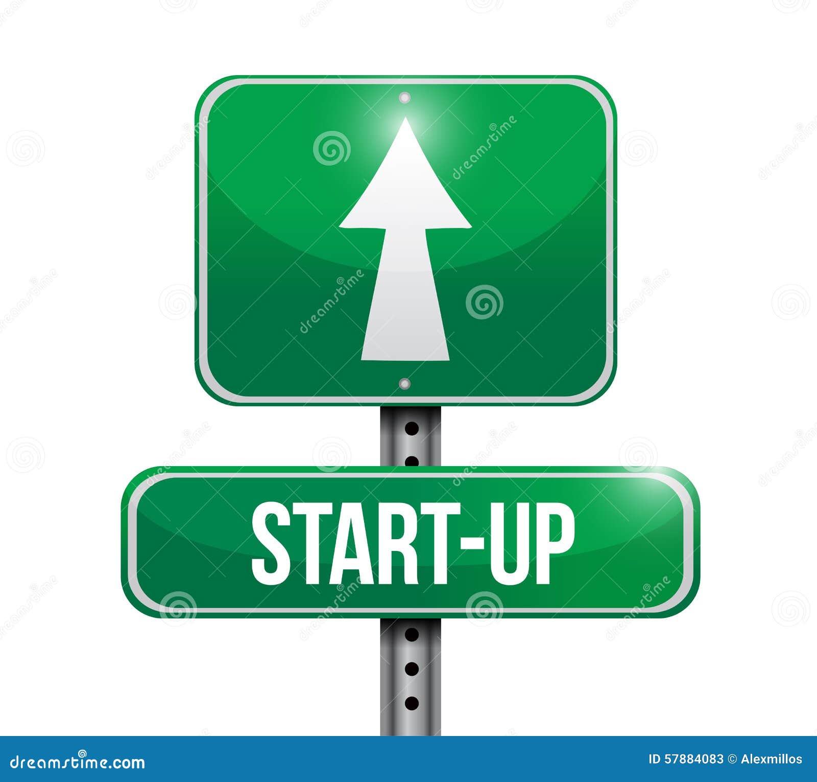 Start-up Street Sign Concept Illustration Design Stock Illustration ...