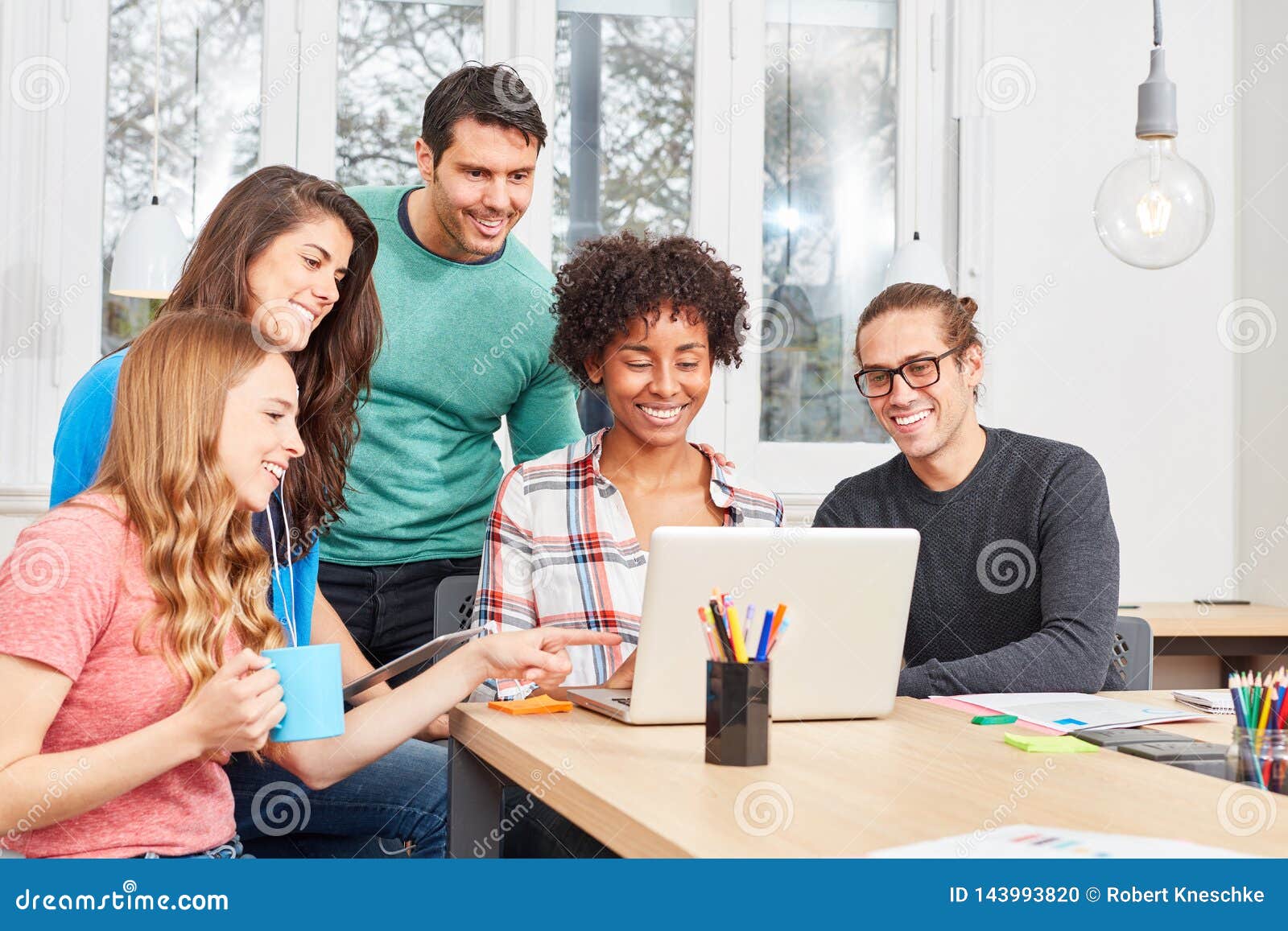 Start-up Team in a Computer Training on a Laptop Stock Photo - Image of ...
