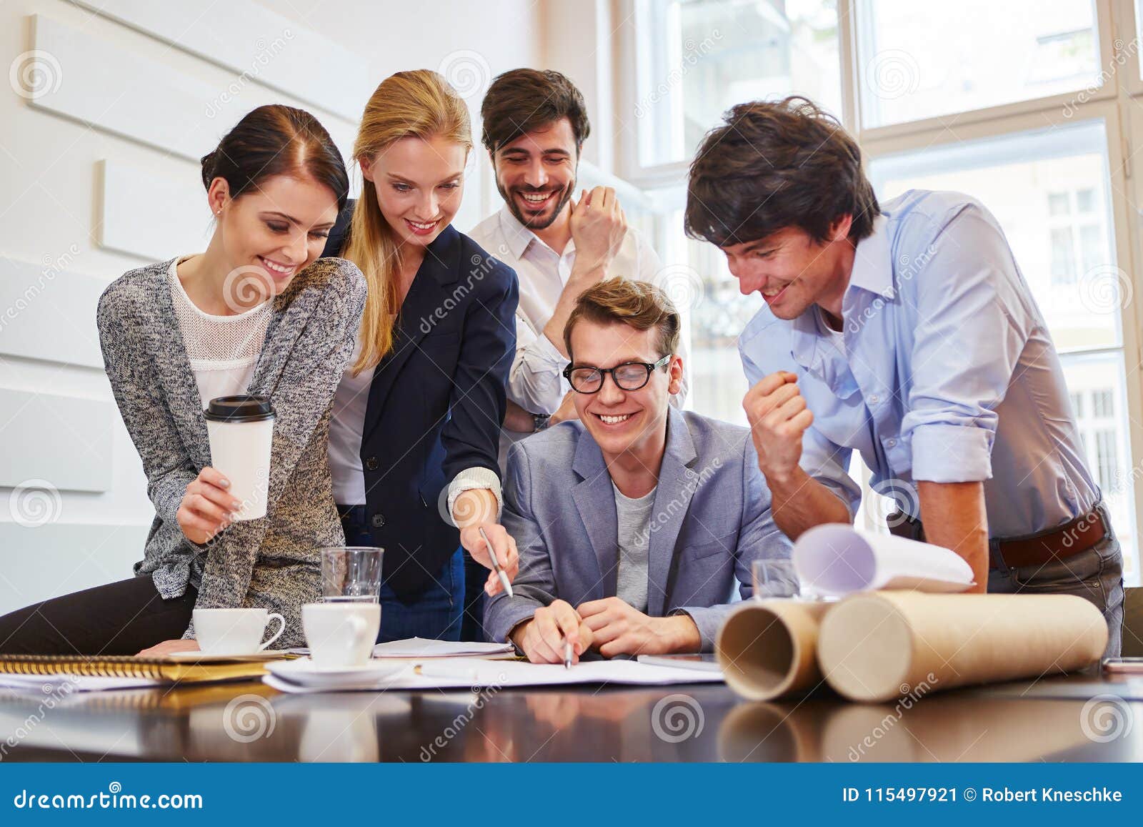 Start-up Team Having an Idea Stock Image - Image of staff, think: 115497921