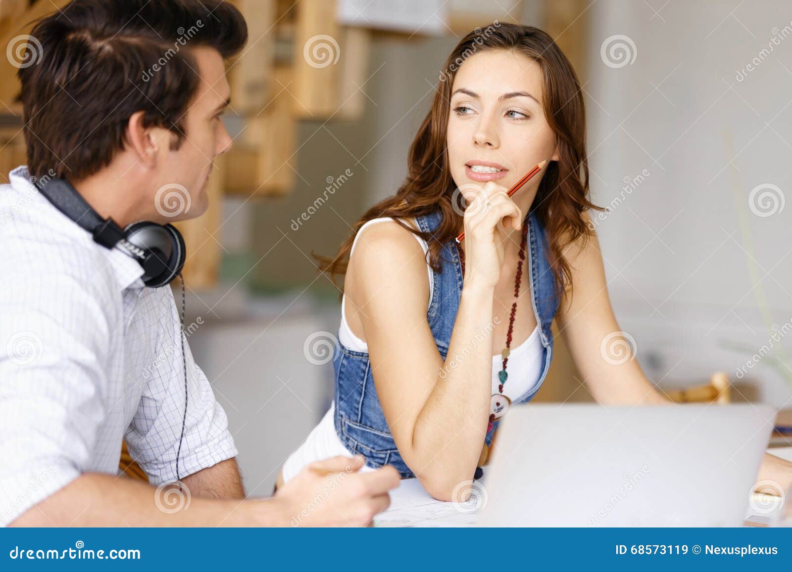 Start-up Team of Two Young People Stock Image - Image of designer, male ...