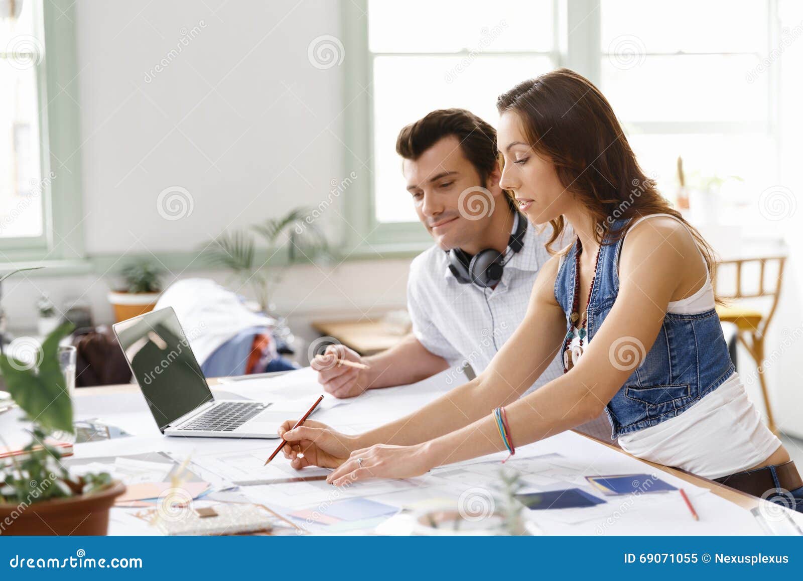 Start-up Team of Two Young People Stock Image - Image of female ...