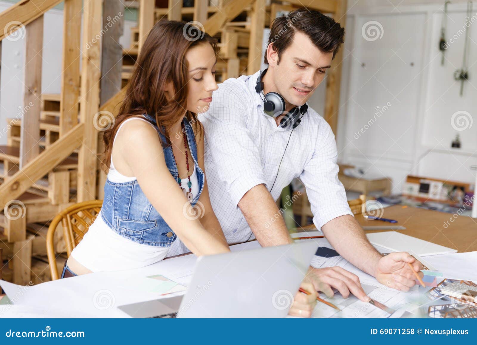 Start-up Team of Two Young People Stock Photo - Image of happiness ...