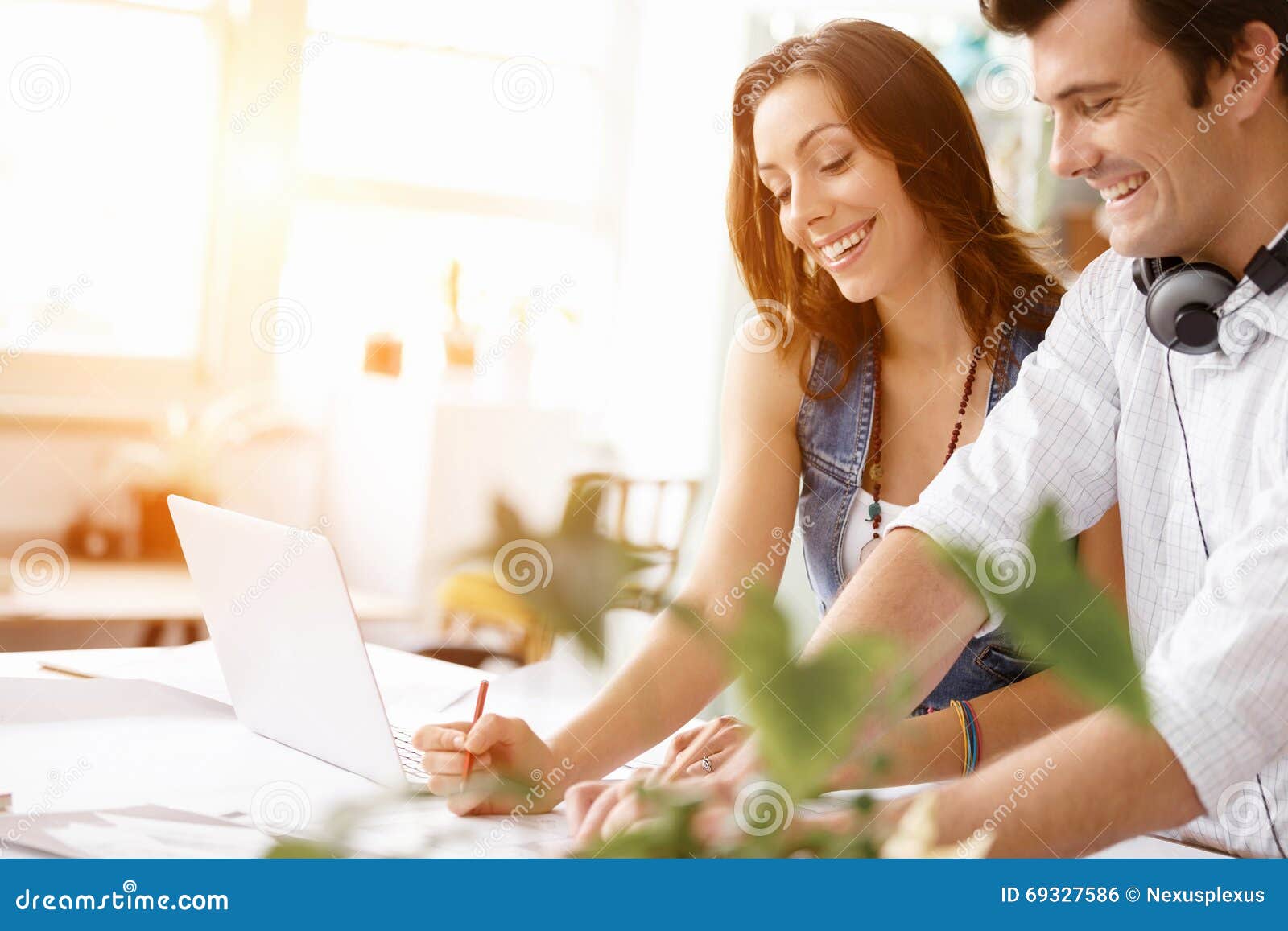 Start-up Team of Two Young People Stock Photo - Image of caucasian ...