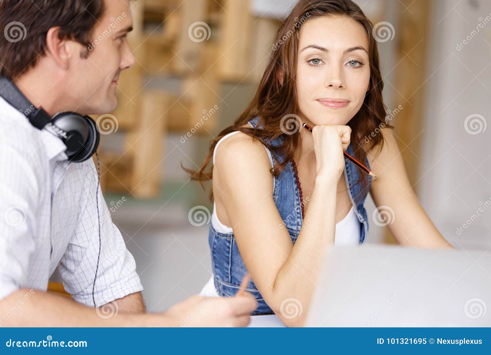 Start-up Team of Two Young People Stock Image - Image of female ...