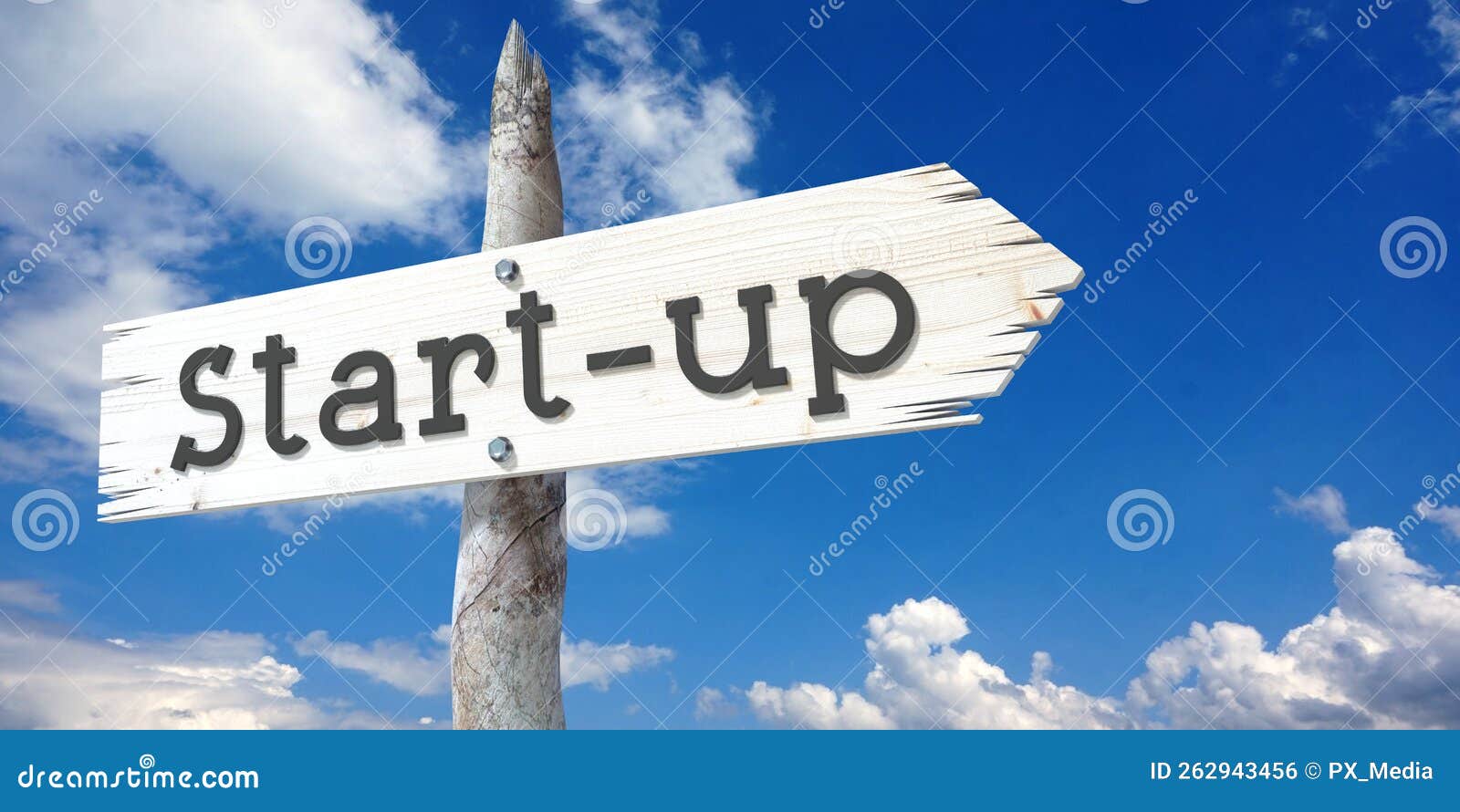 Start-up - Wooden Signpost with One Arrow Stock Photo - Image of ...