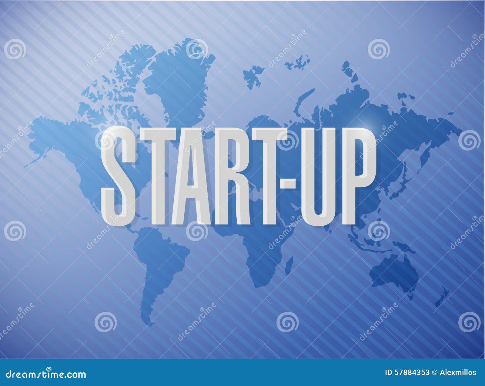 Start-up World Map Sign Concept Illustration Stock Illustration ...