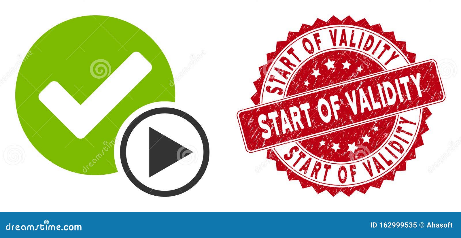 Start of Validity Icon with Textured Start of Validity Stamp Stock ...