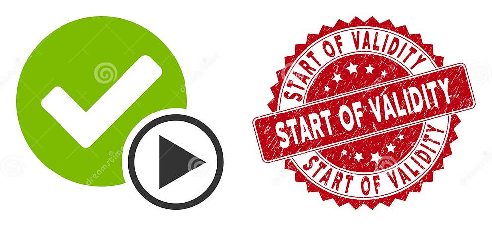 Start of Validity Icon with Textured Start of Validity Stamp Stock ...
