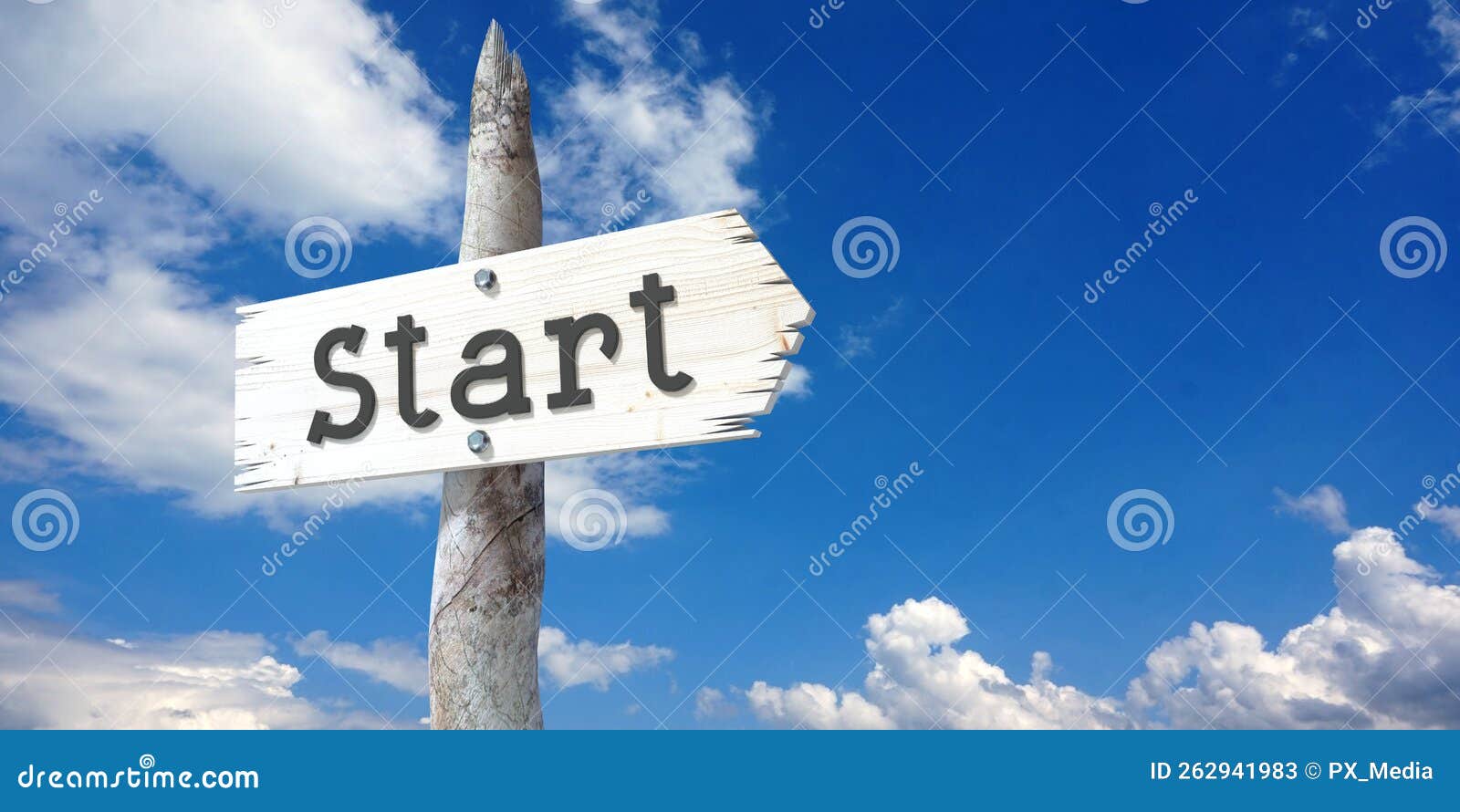 Start - Wooden Signpost with One Arrow Stock Image - Image of concept ...
