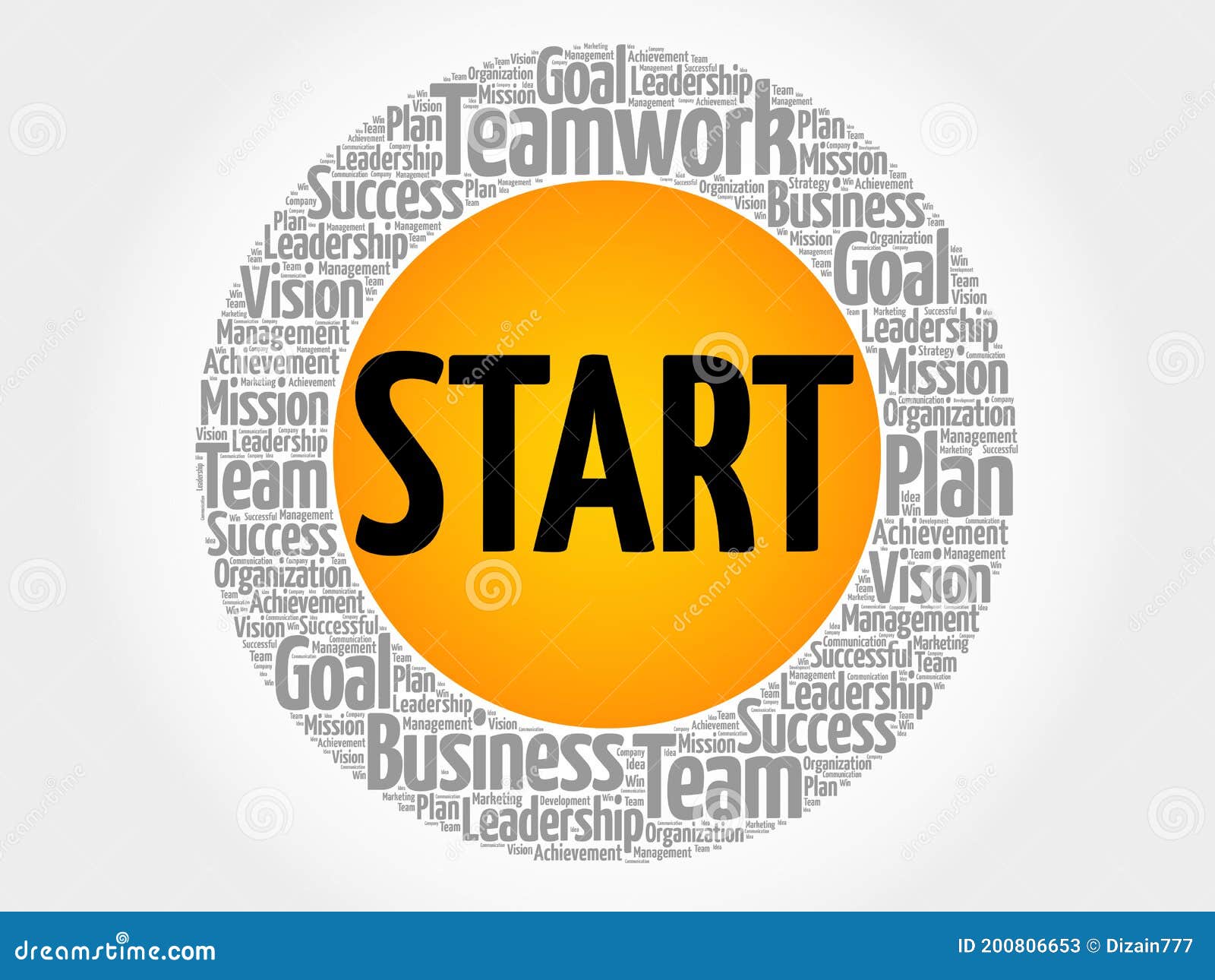 Start word cloud collage stock illustration. Illustration of raised ...