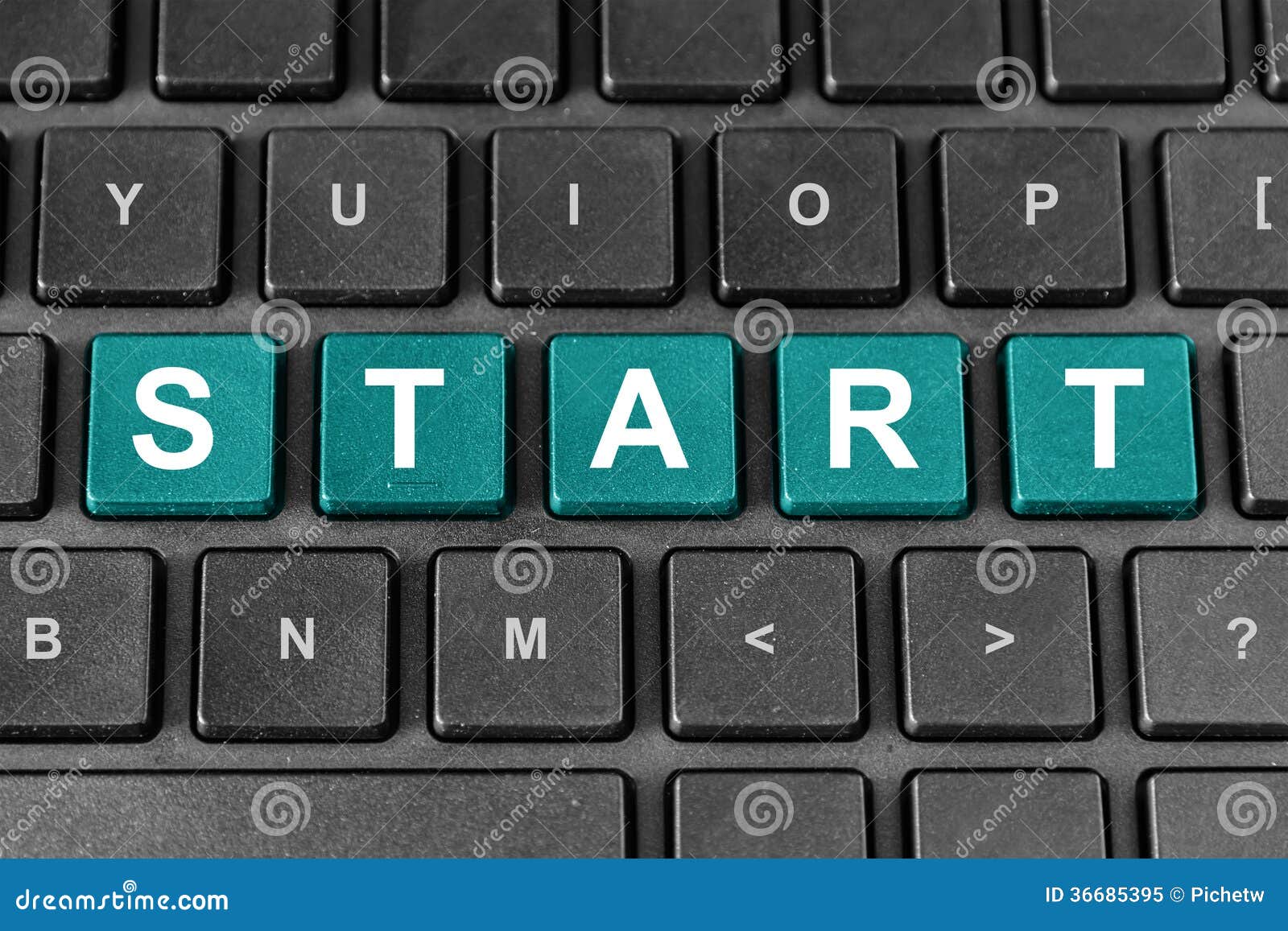 Start word on keyboard stock image. Image of direction - 36685395