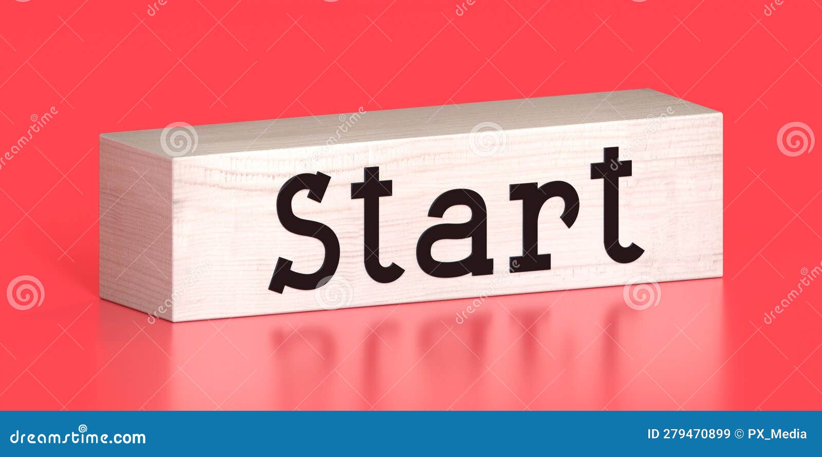 Start - Word on Wooden Block Stock Illustration - Illustration of ...