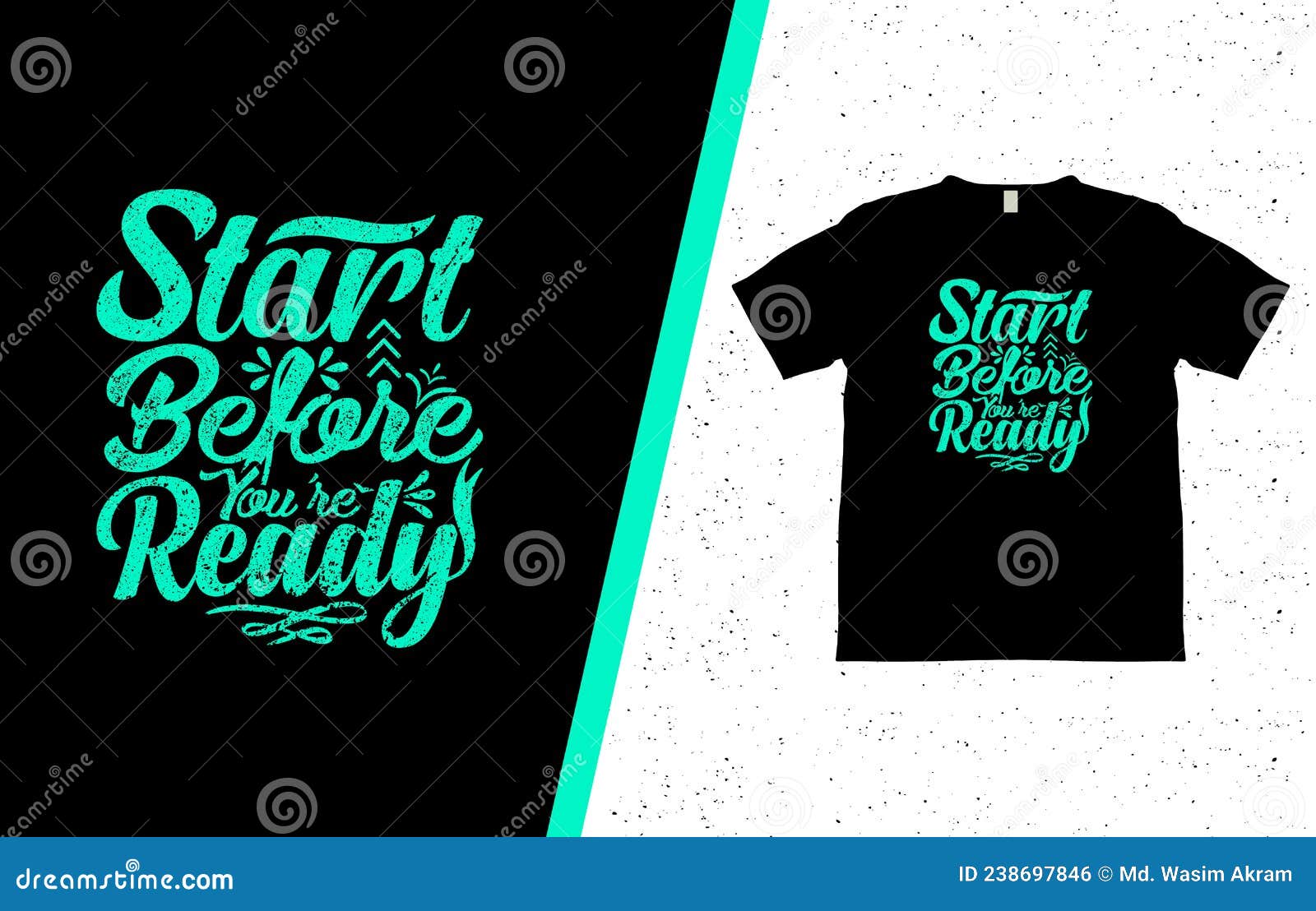 Start before You Re Ready Typography T Shirt Design Stock Vector ...