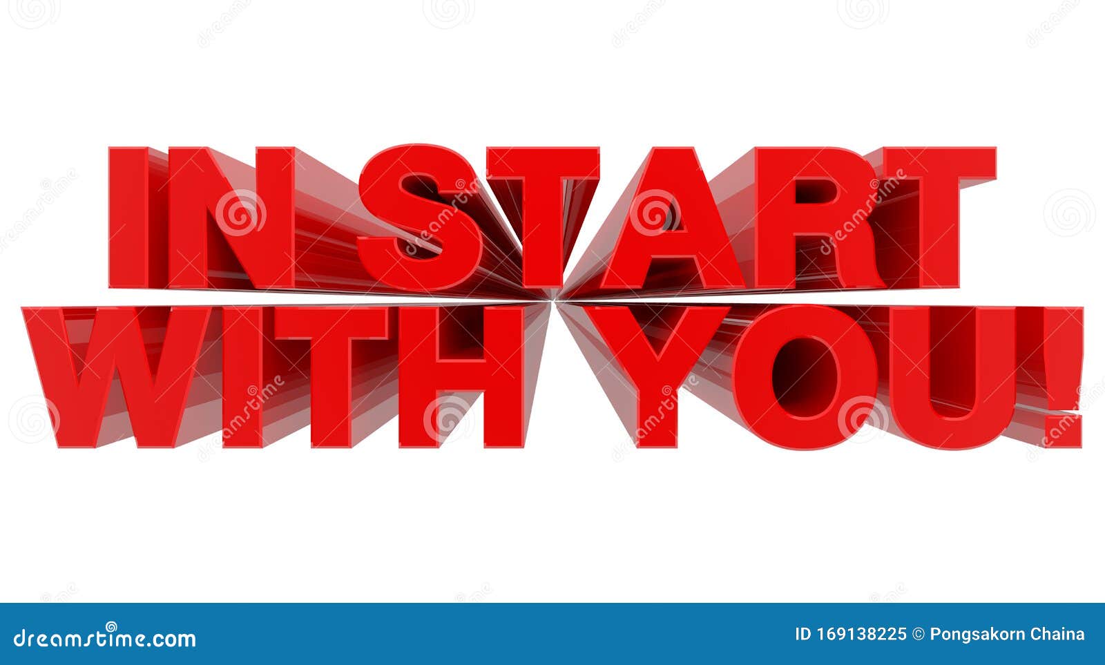 In START with YOU ! Word on White Background 3d Rendering Stock ...