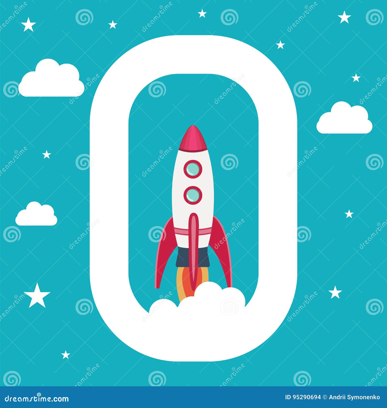 Start Zero, Rocket. Vector Illustration Stock Vector - Illustration of ...