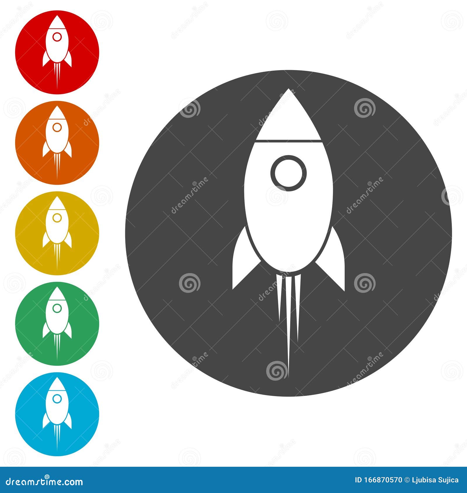 Started Rocket Spaceship Icons Set - Illustration Stock Vector ...