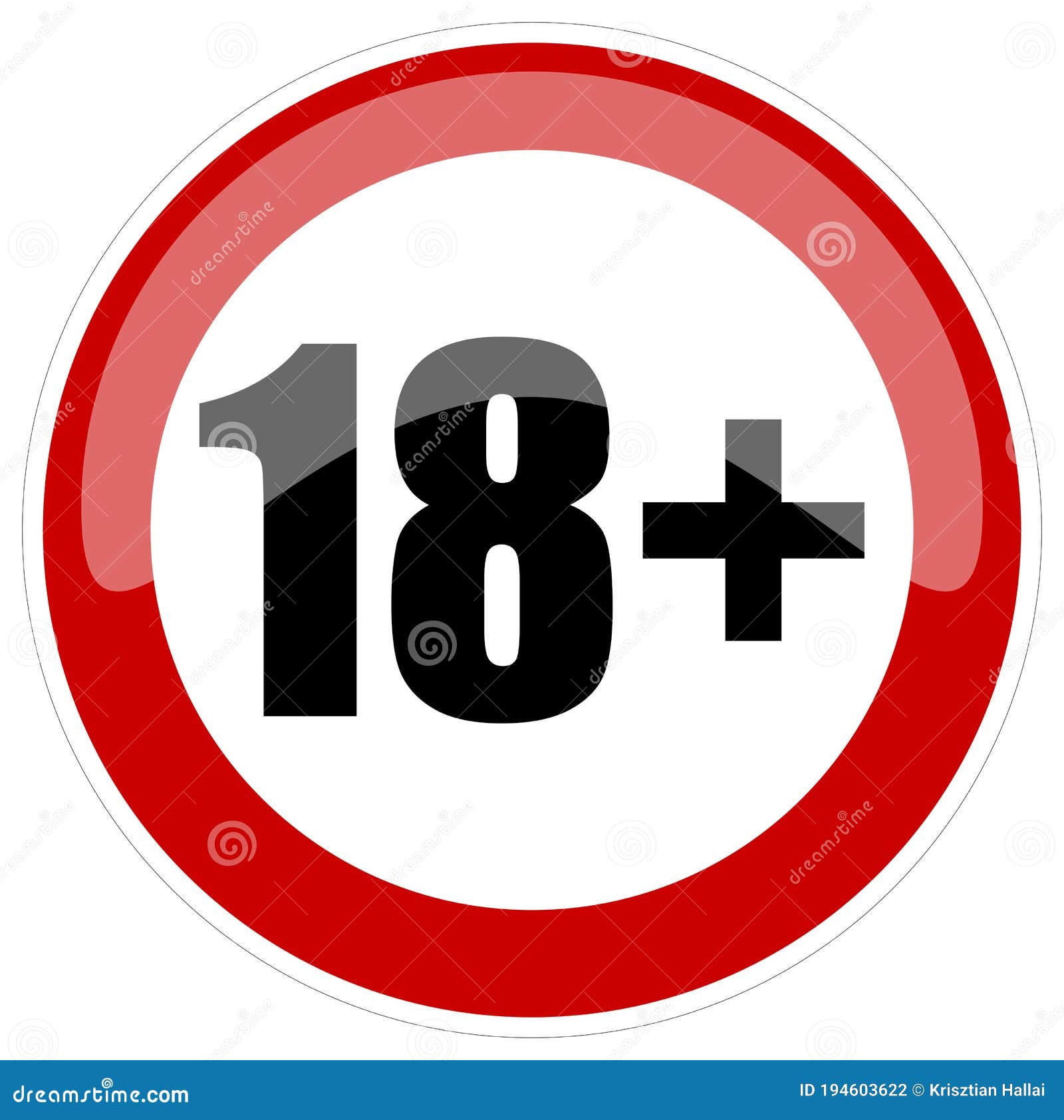 Under 18 Not Allowed Sign. Number Eighteen in Red Crossed Circle. Stock ...