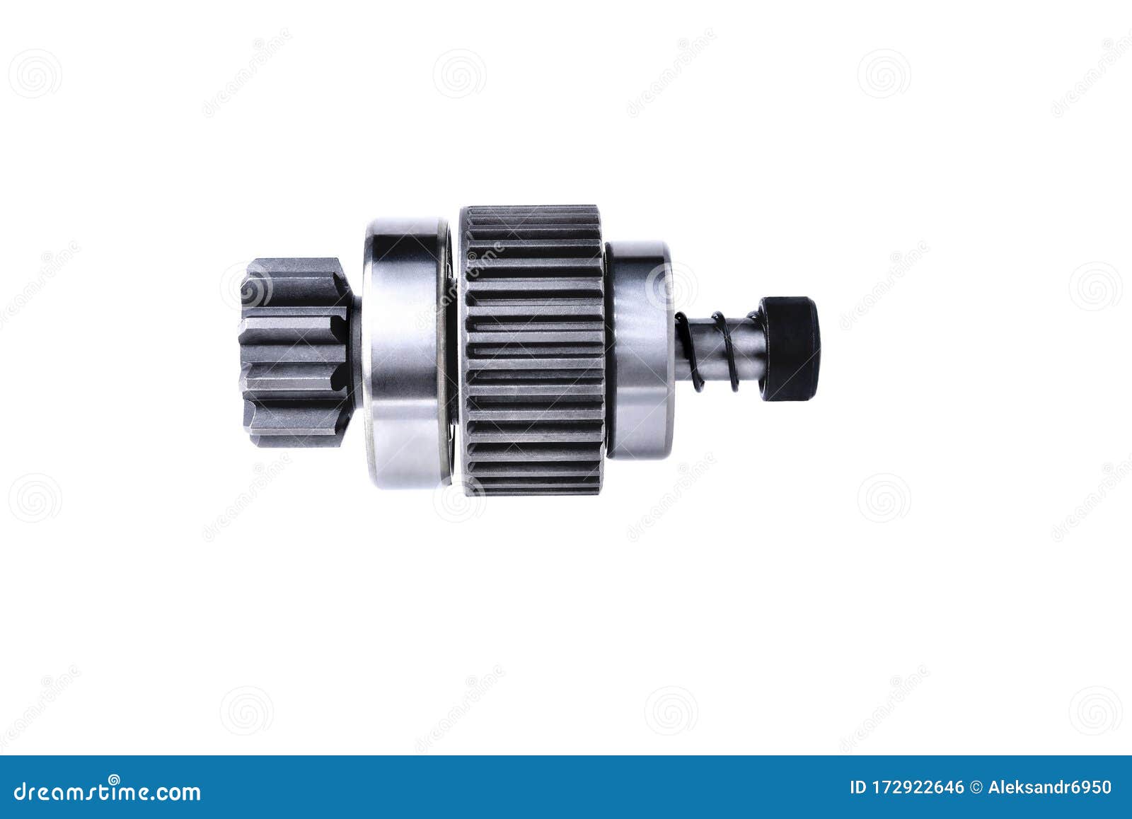 Bendix, Car Starter Detail Close-up Isolate on White Background Stock ...