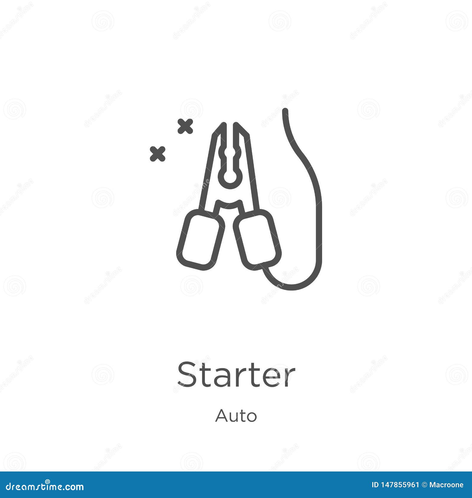 Starter Icon Vector from Auto Collection. Thin Line Starter Outline ...