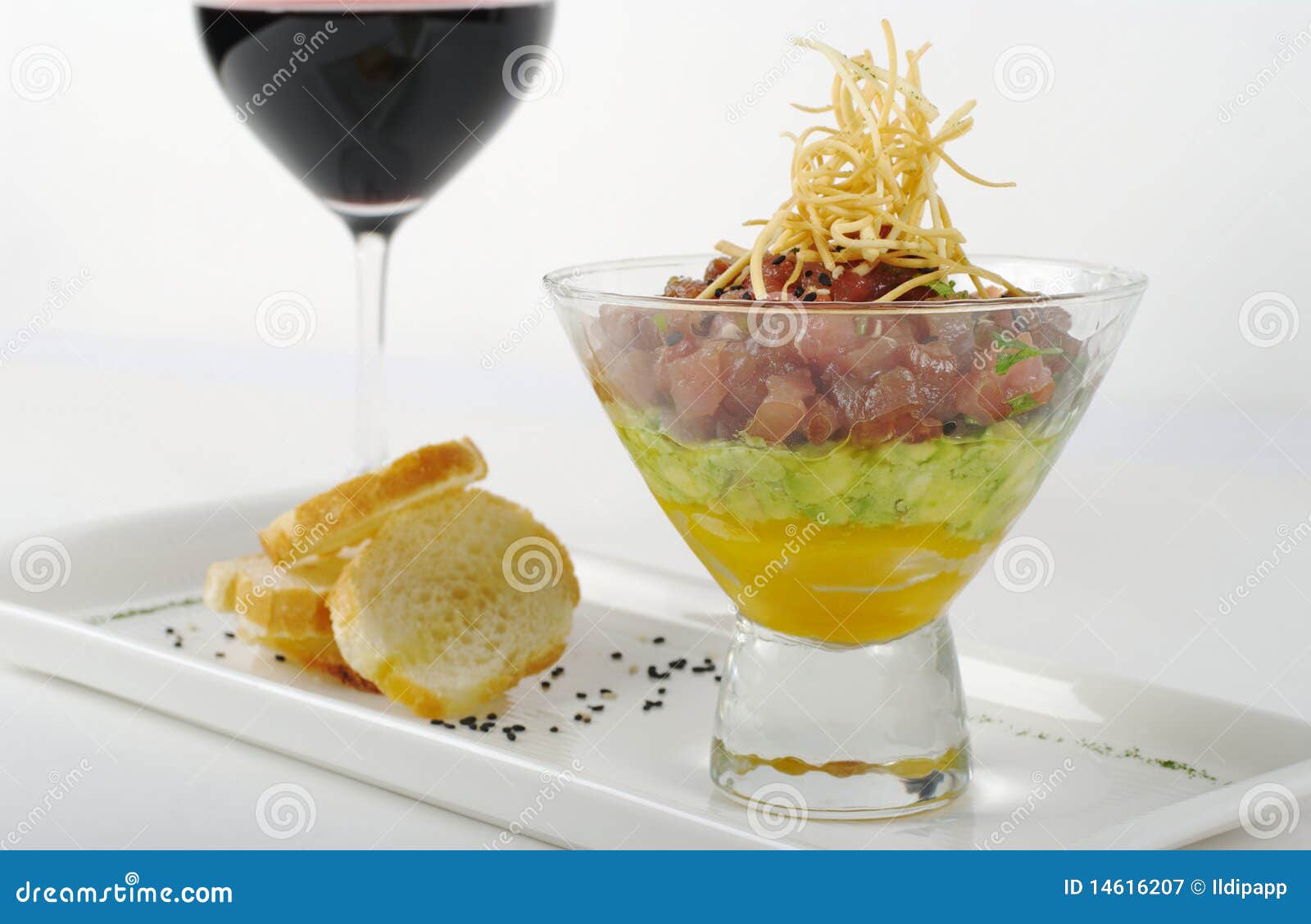 Starter Out of Raw Tuna, Avocado and Mango Stock Image - Image of ...