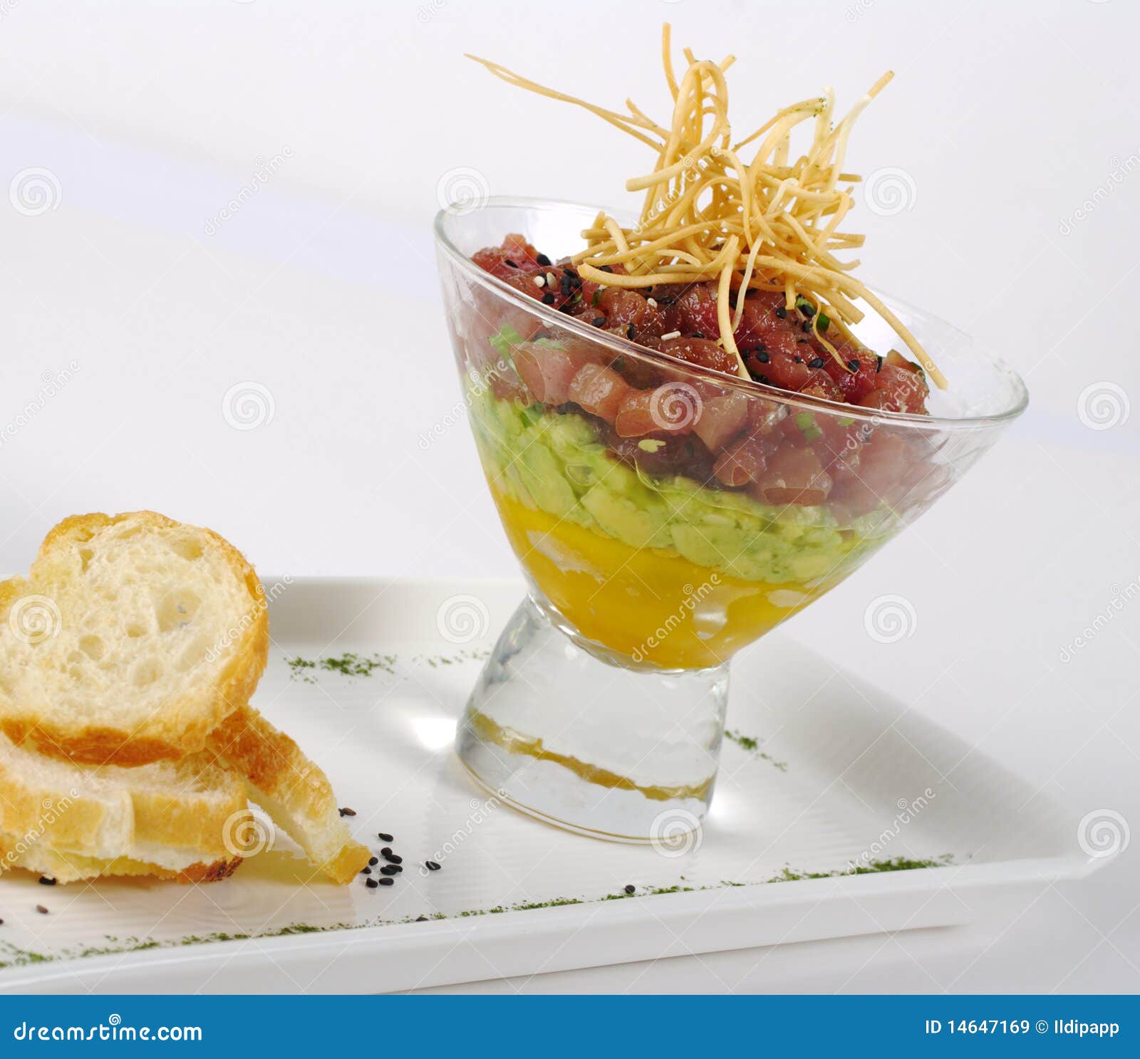 Starter: Raw Tuna, Avocado and Mango Stock Image - Image of starter ...