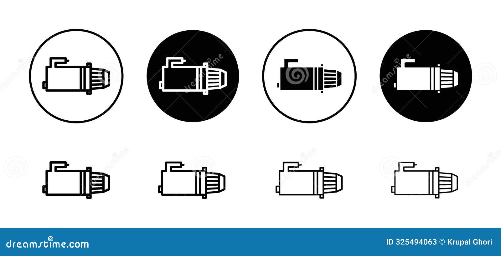 Starter Vector Icon Set Collection. Starter Outline Flat Icon Stock ...