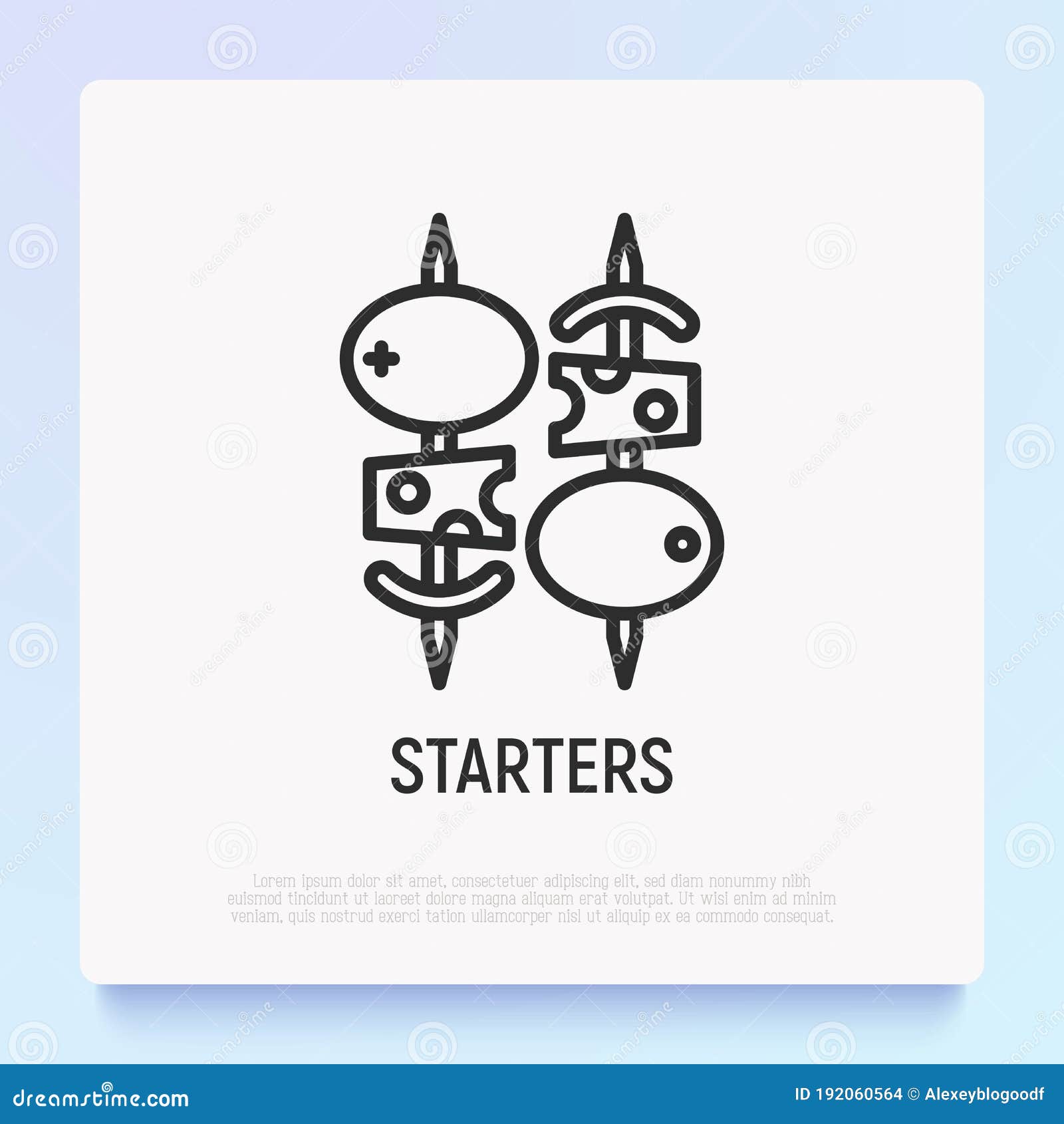 Starters, Appetizers Thin Line Icon. Modern Vector Illustration for ...