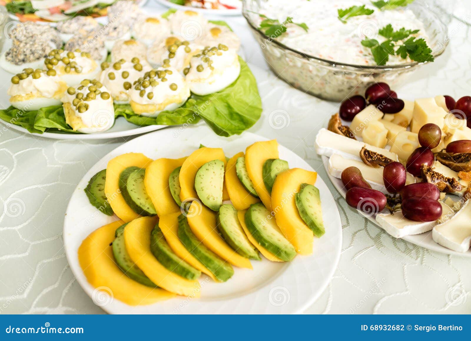 Starters on a table stock photo. Image of meal, background - 68932682