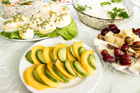 Starters on a table stock photo. Image of meal, background - 68932682