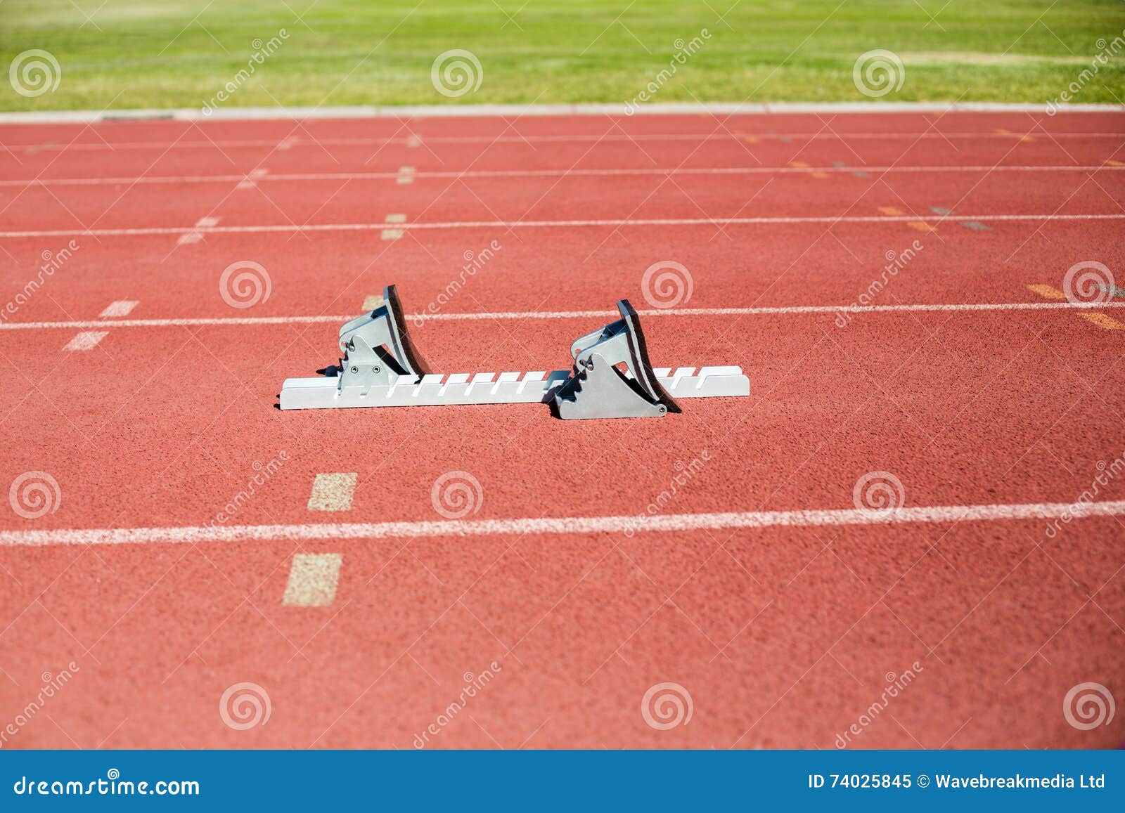 Starting Block on a Running Track Stock Image - Image of track, people ...