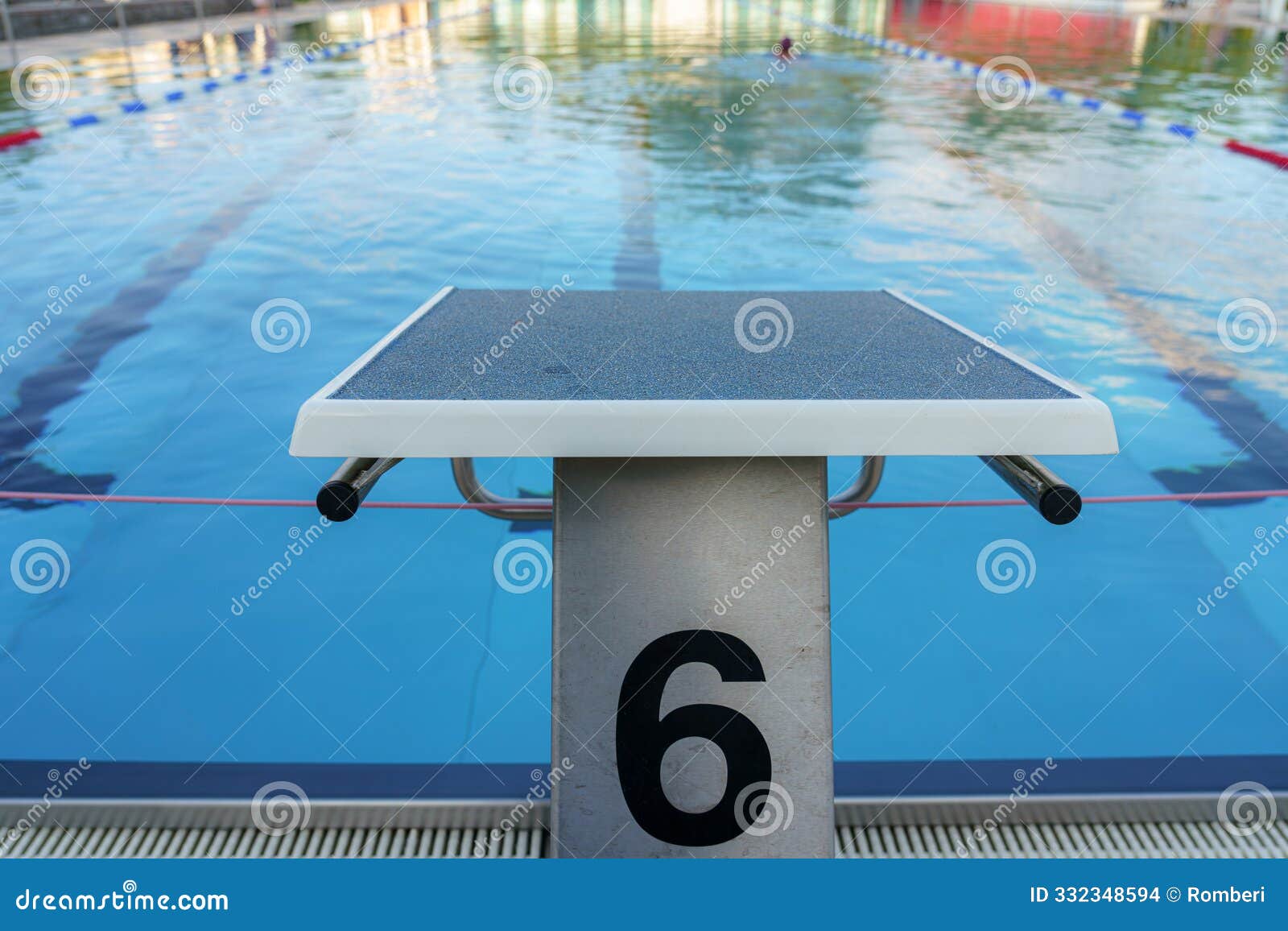 Starting Blocks for Diving into the Pool Stock Photo - Image of ...