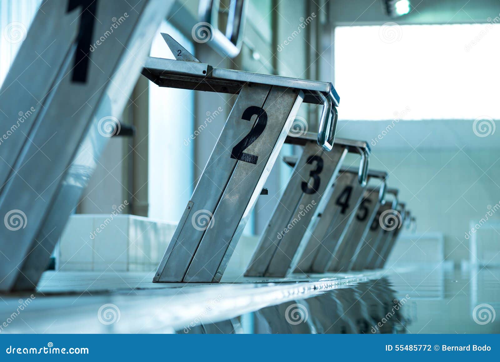 Starting blocks in a row stock photo. Image of recreation - 55485772