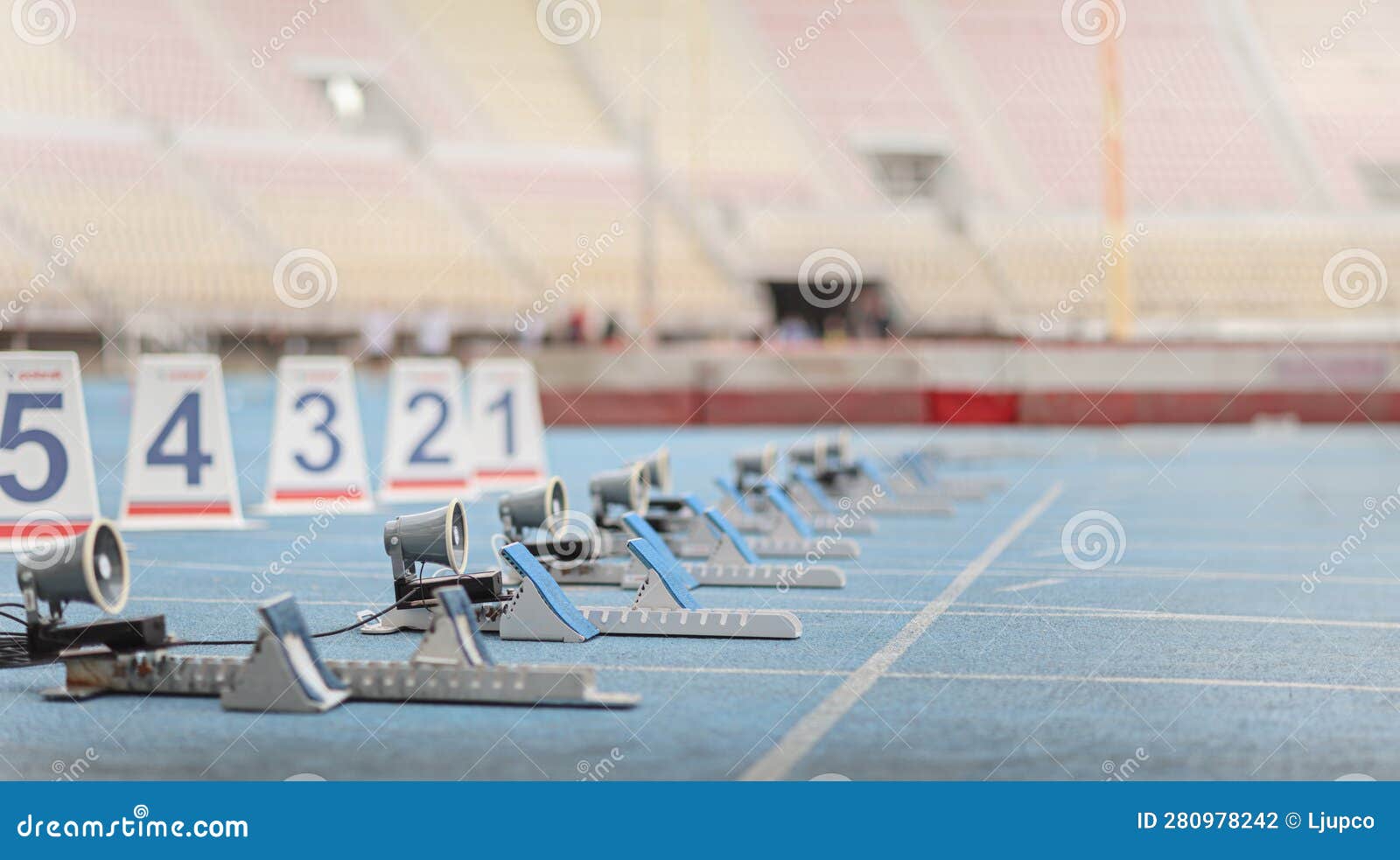 Starting Blocks on a Running Track Stock Photo - Image of competition ...