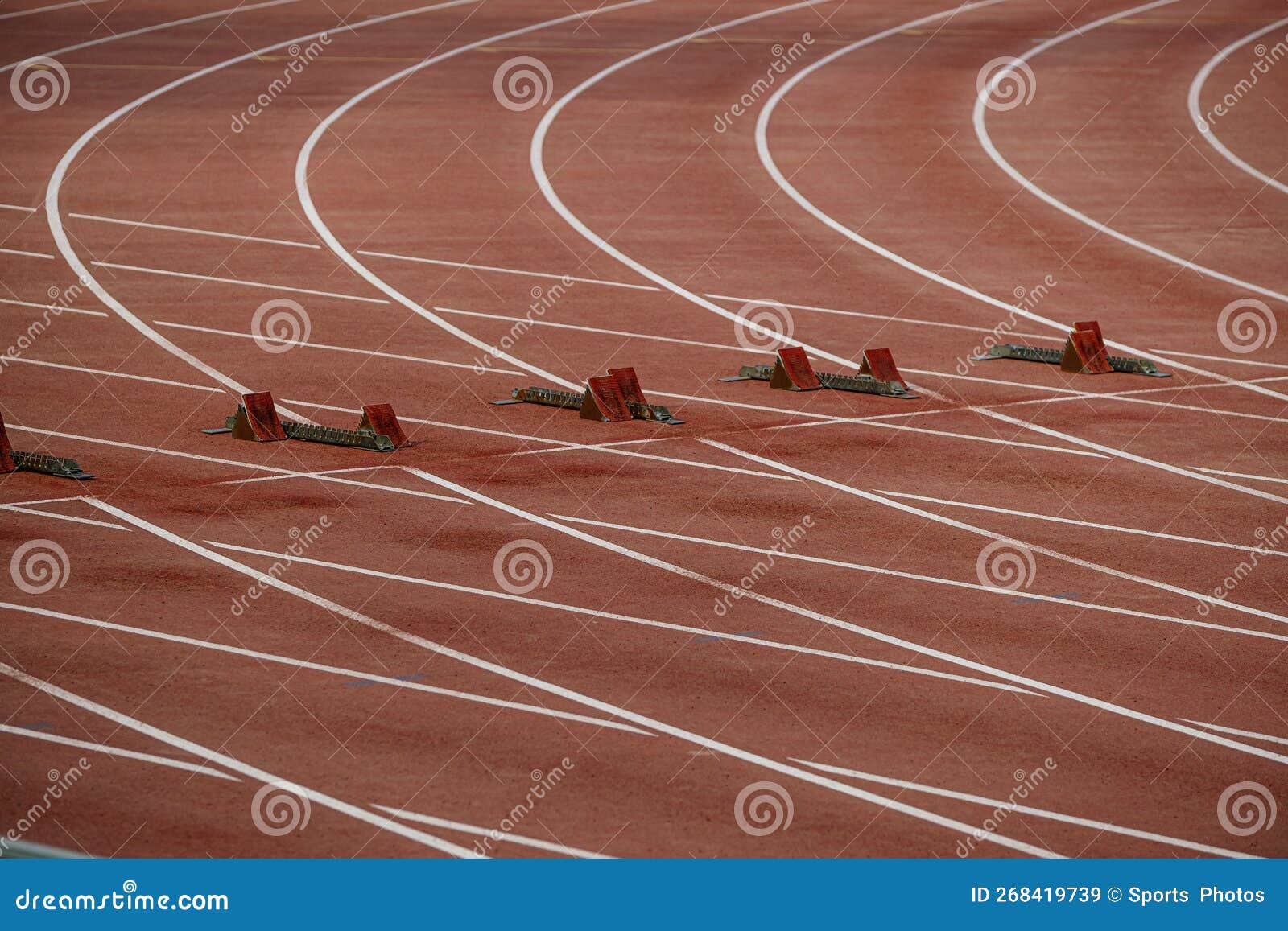 Starting Blocks on Start Line Stock Image - Image of stadium, runners ...