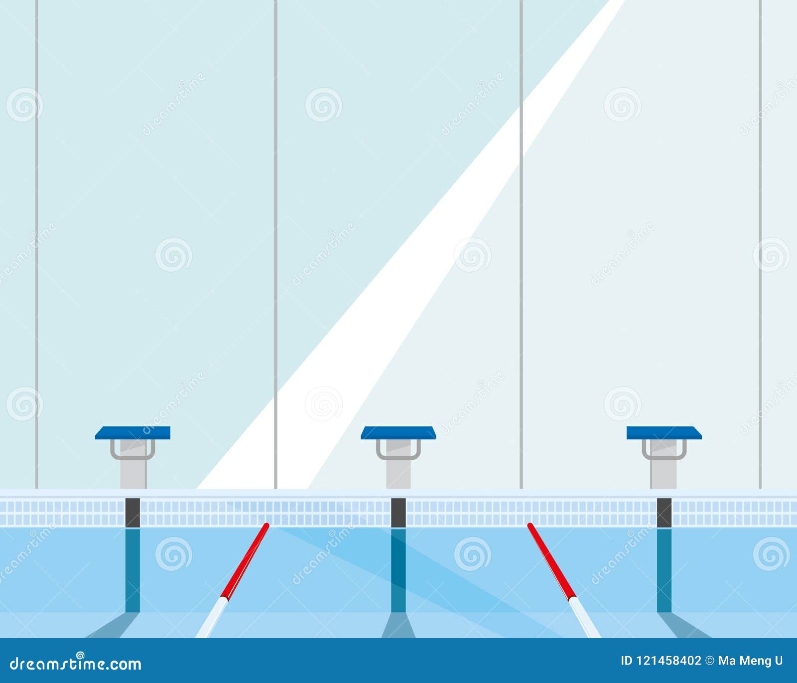 Starting Blocks in a Swimming Pool Stock Vector - Illustration of ...