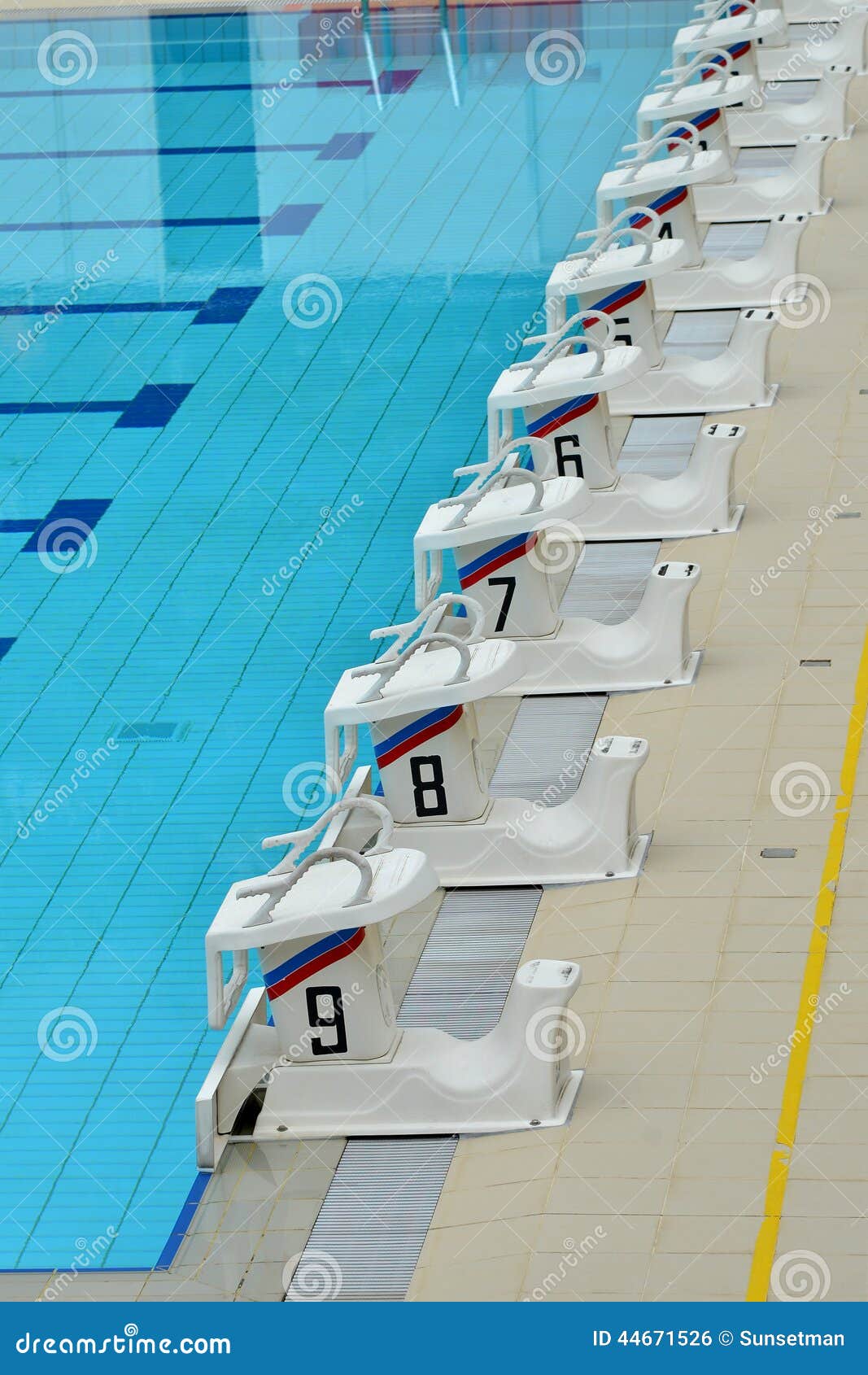 Starting Blocks at a Swimming Pool Stock Photo - Image of pool ...