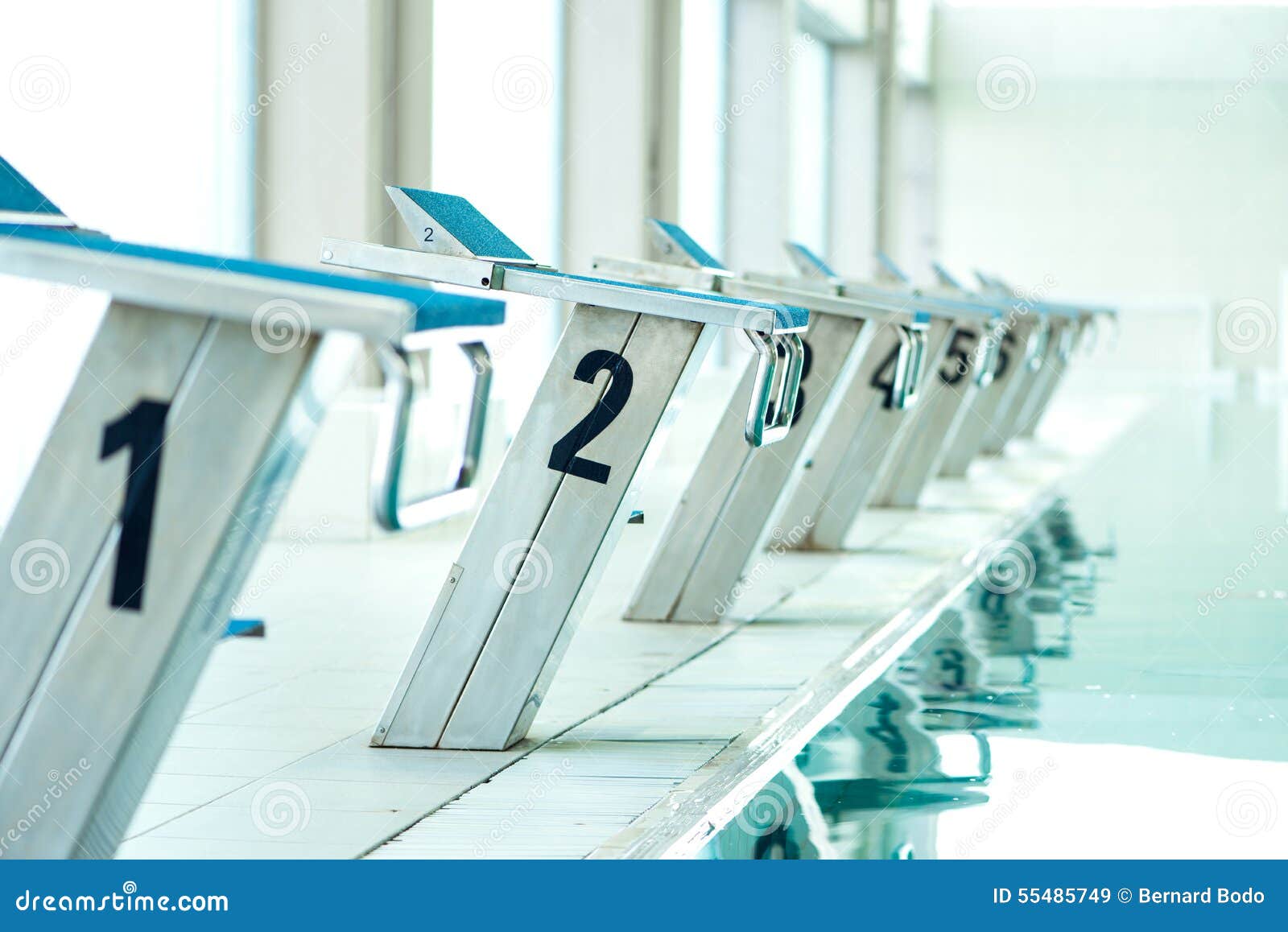 Starting Blocks in a Swimming Pool Stock Image - Image of olympic ...