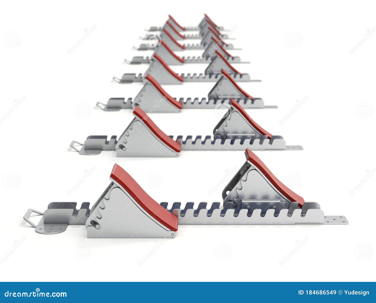 Starting Blocks on White Background Stock Illustration - Illustration ...