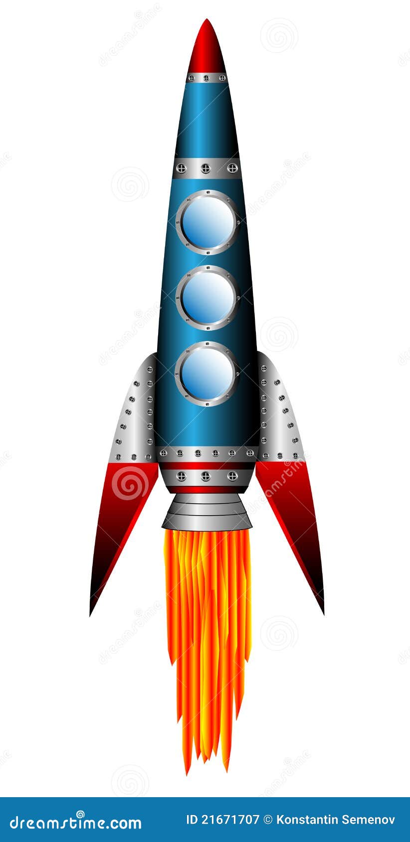 Blue Rocket Toy On White Surface, Vibrant Background, Striking Focal ...