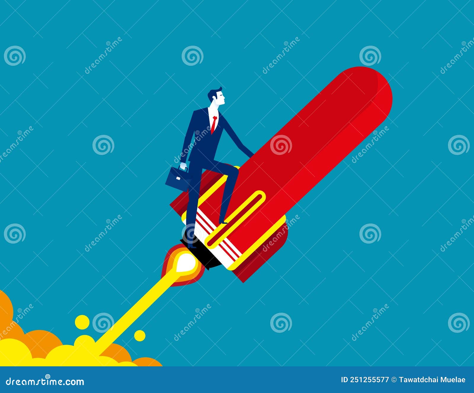 Starting Business. Business Start Up Vector Illustration Stock Vector ...