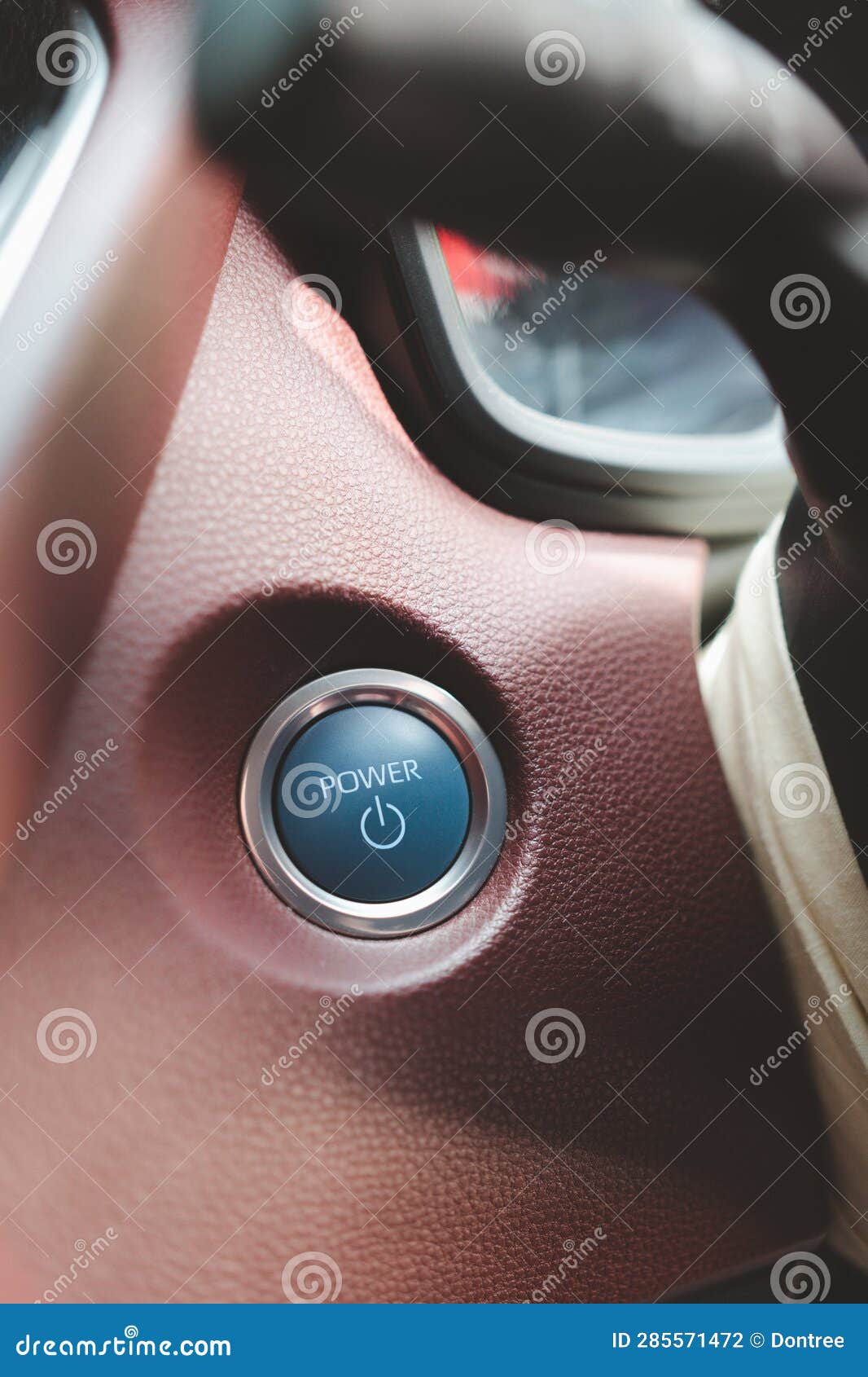 Starting the Car Engine Using a Special Start and Stop Button Stock ...